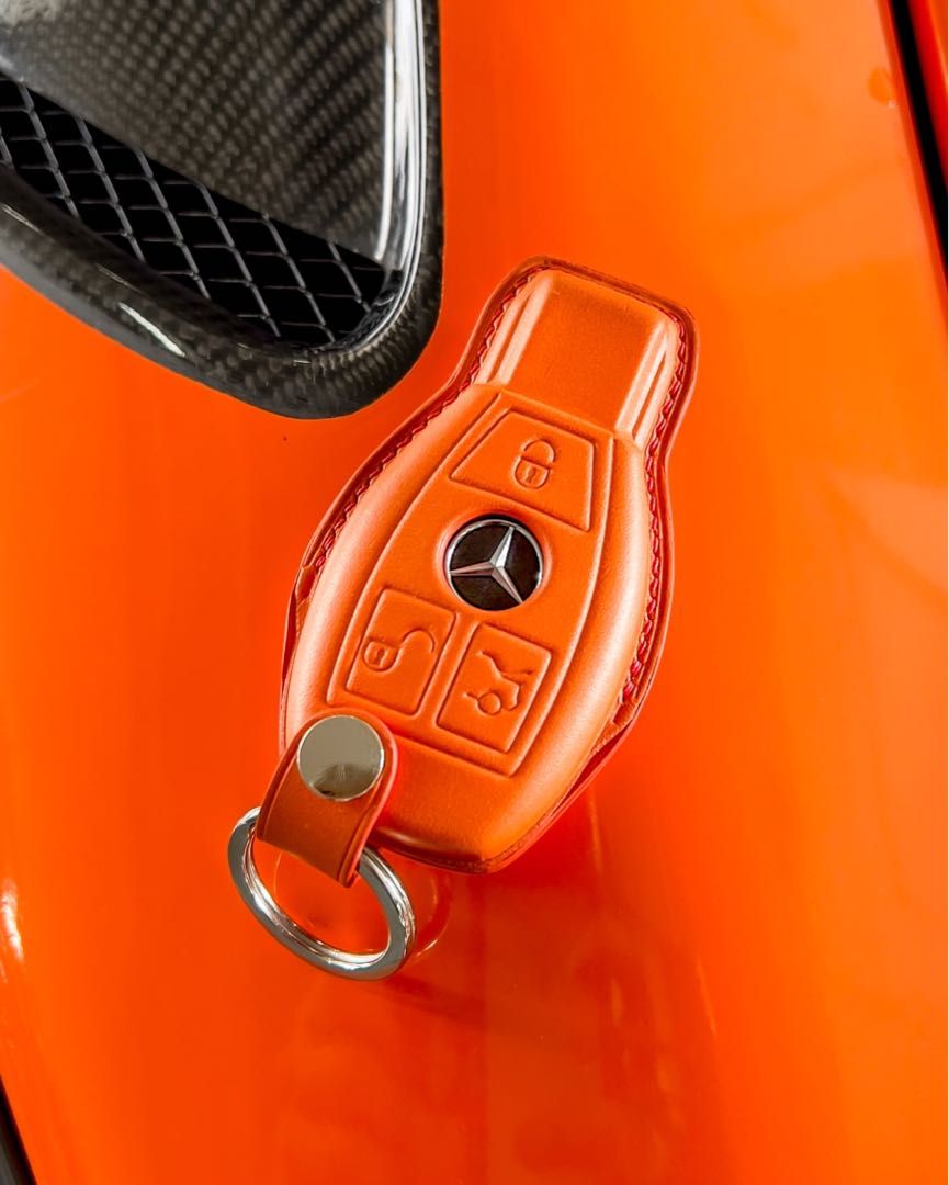 Custom Made Mercedes Key Fob Cover in Orange Nappa, Luxury, Accessories ...