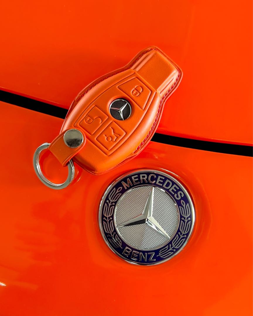 Custom Made Mercedes Key Fob Cover in Orange Nappa, Luxury, Accessories ...