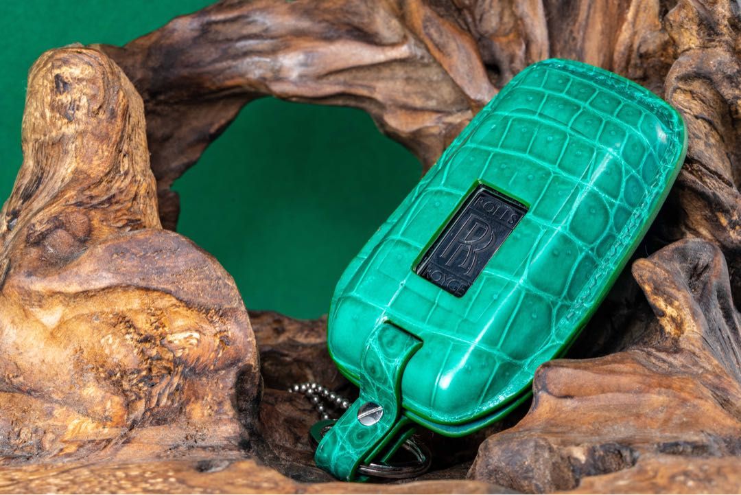 Custom Made Rolls Royce Car Key Fob Cover in Emerald Green Crocodile ...
