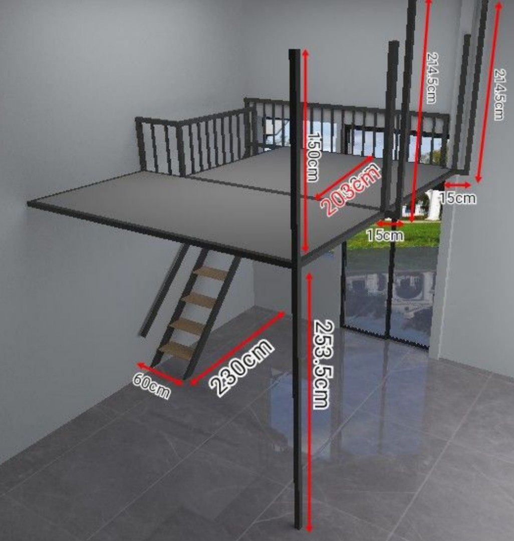 Customize loft bed large size for condo/landed house, Furniture & Home ...