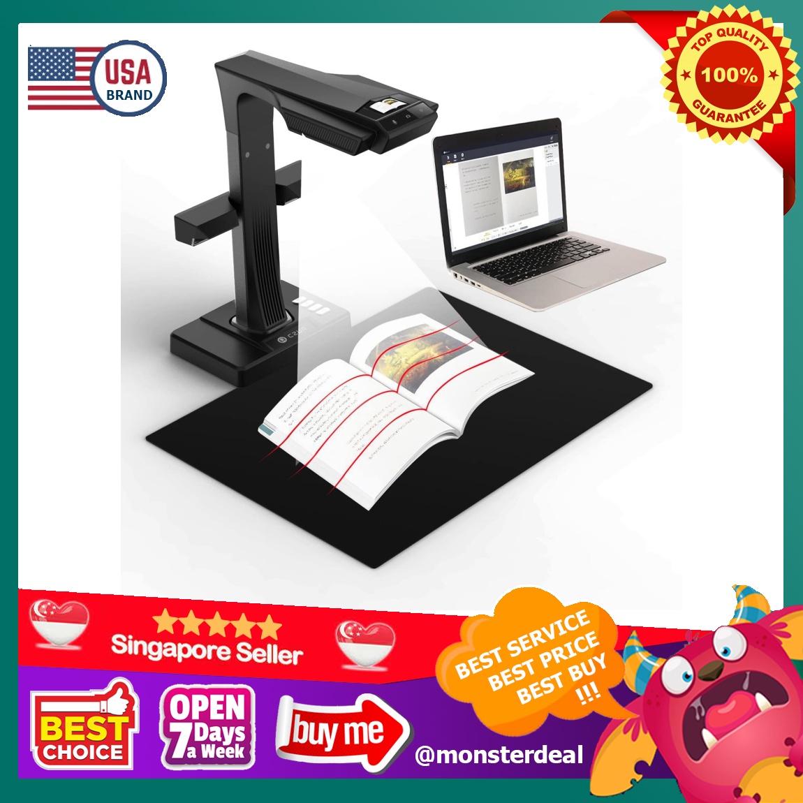 CZUR ET16 Plus Book & Document Scanner with Smart OCR for Mac and ...