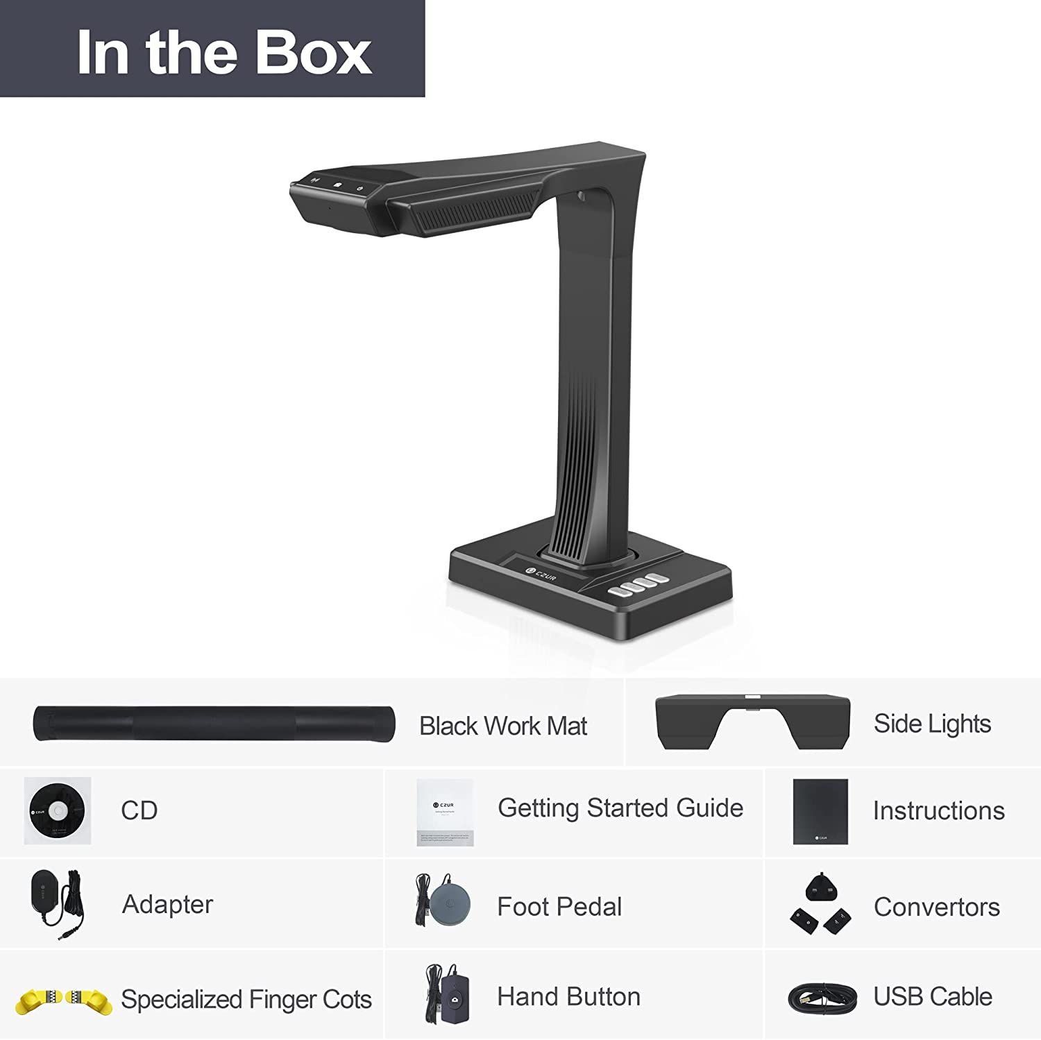 CZUR ET18 Pro Advanced Professional-Level Book & Document Scanner with ...