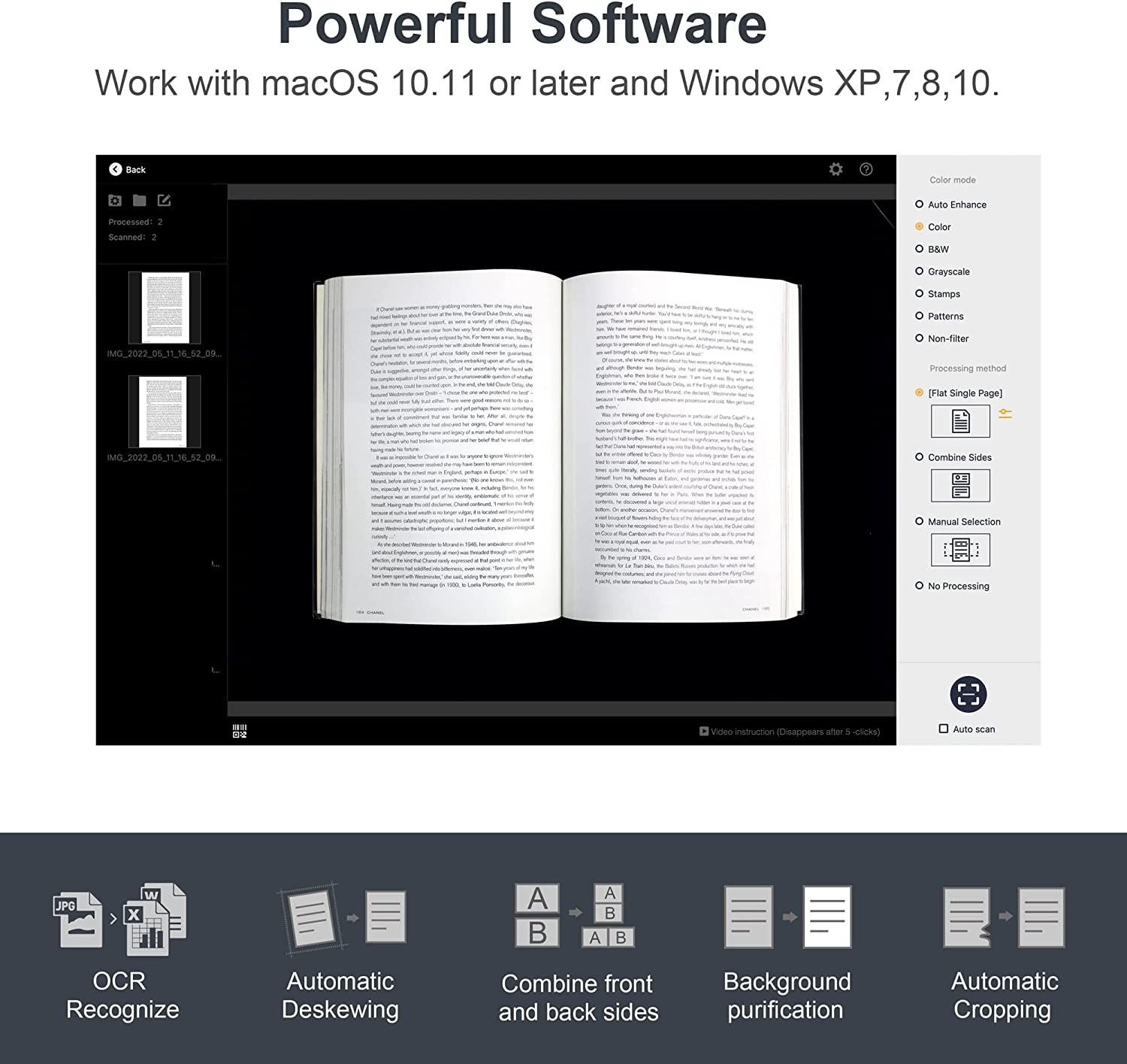 CZUR ET18 Pro Advanced Professional-Level Book & Document Scanner with Smart OCR for Mac and ...