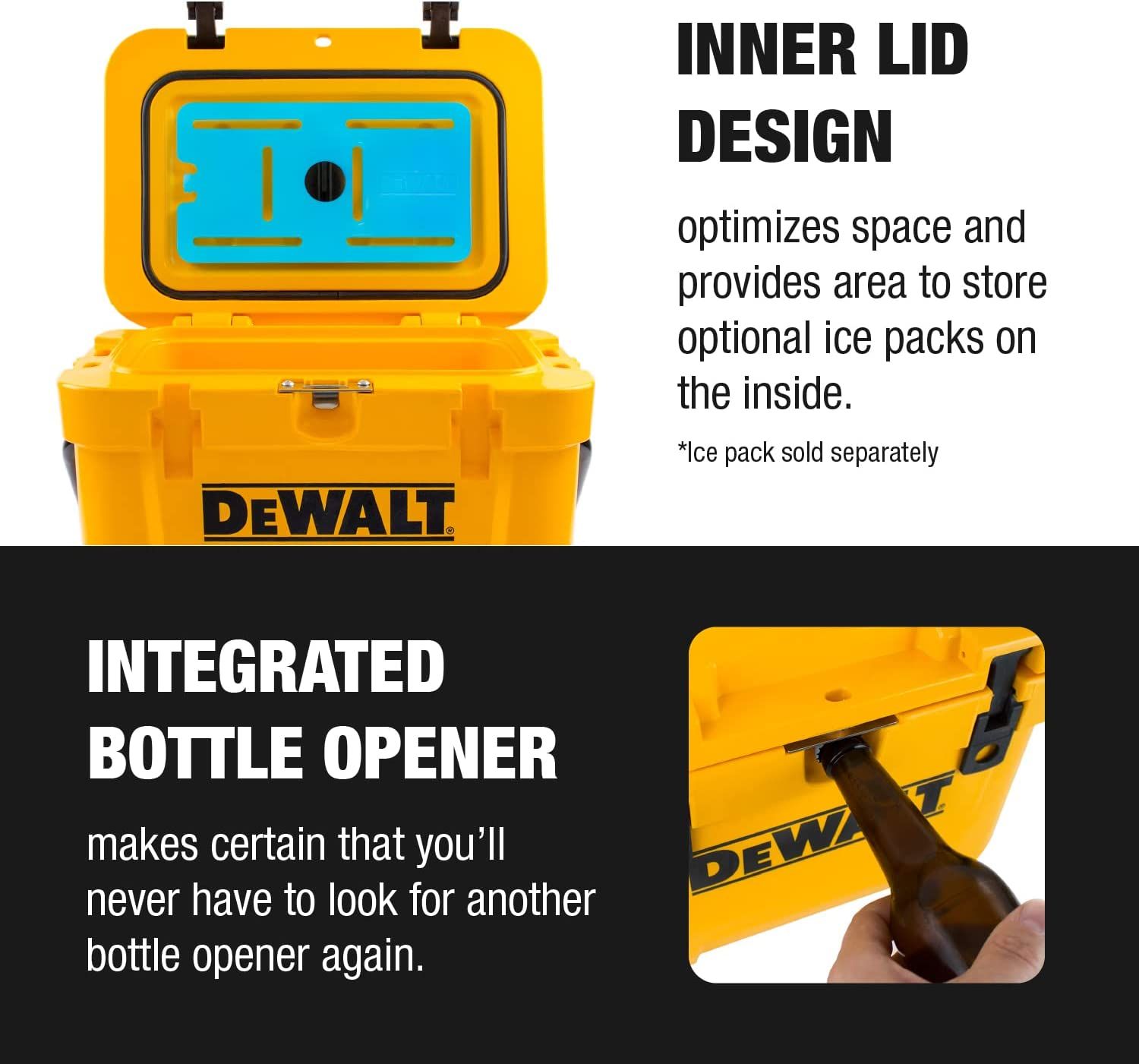 DEWALT 10 Qt Roto Molded Cooler DEWALT Yellow, Everything Else on Carousell