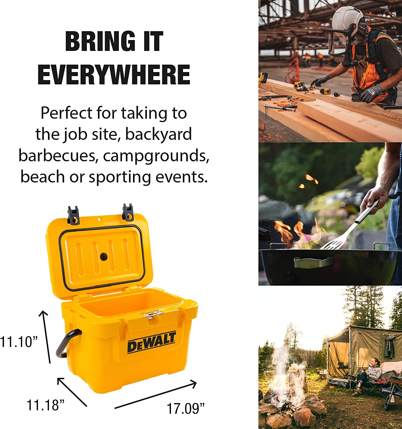 DEWALT 10 Qt Roto Molded Cooler DEWALT Yellow, Everything Else on Carousell