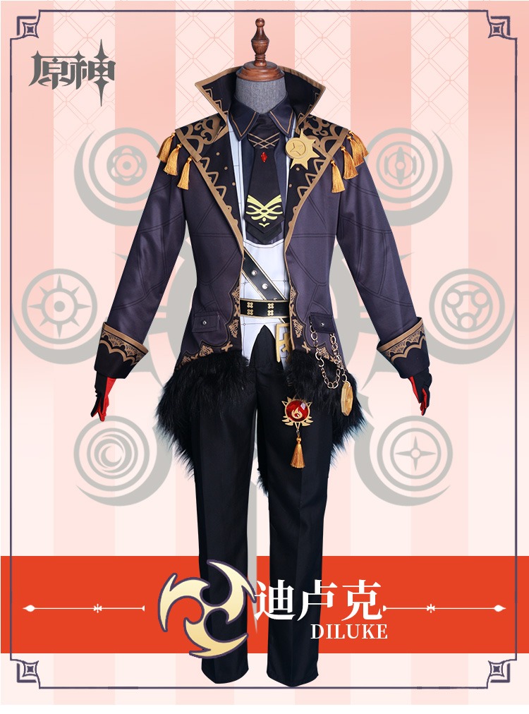 Diluc Cosplay Costume Set Genshin Impact, Hobbies & Toys, Collectibles ...
