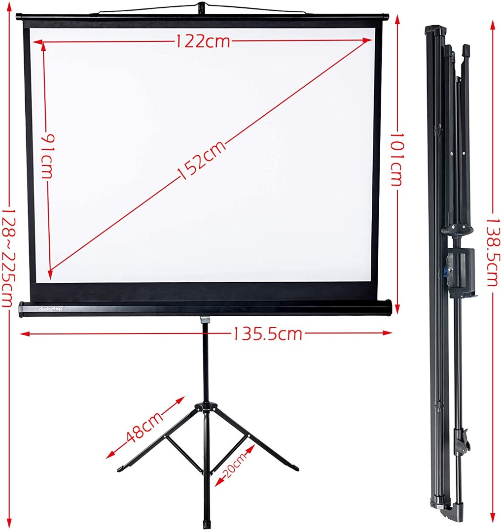 Display4top 60" Portable Projector Screen,4, TV & Home Appliances, TV ...