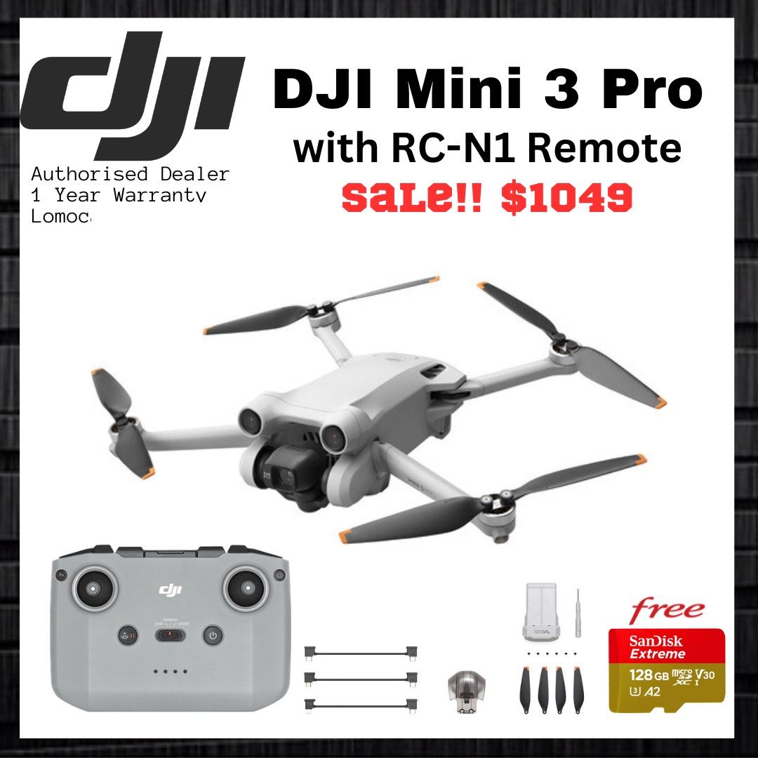 DJI Mini 3 Pro with RC-N1 Remote, Photography, Drones on Carousell