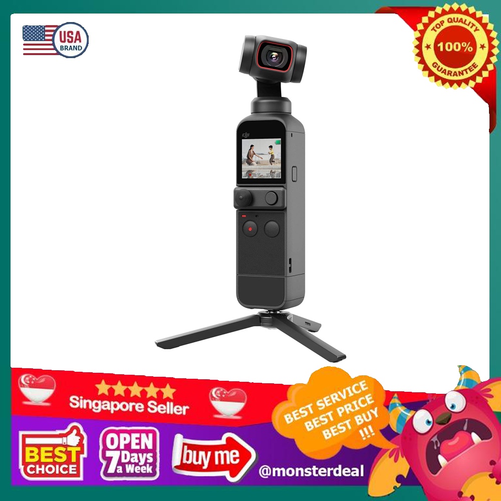 DJI Pocket 2 - Handheld 3-Axis Gimbal Stabilizer with 4K Camera, 1/1.7” CMOS, 64MP Photo, Pocket ...