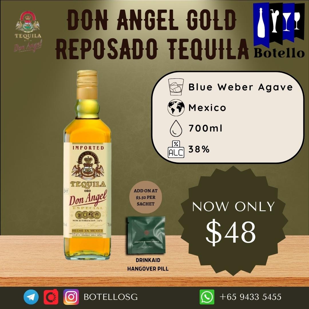 Don Angel Reposado Gold Tequila / 700ml / Same Day Alcohol Delivery ...
