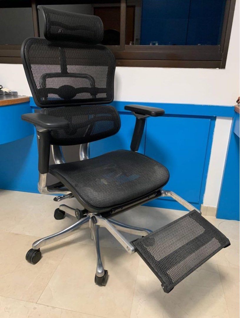 Ergohuman Plus Luxury Chair with Leg Rest, Furniture & Home Living ...