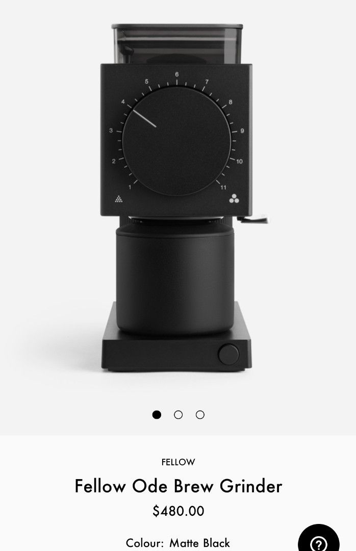 Fellow Ode Coffee Brew Bean Grinder - Black, TV & Home Appliances ...