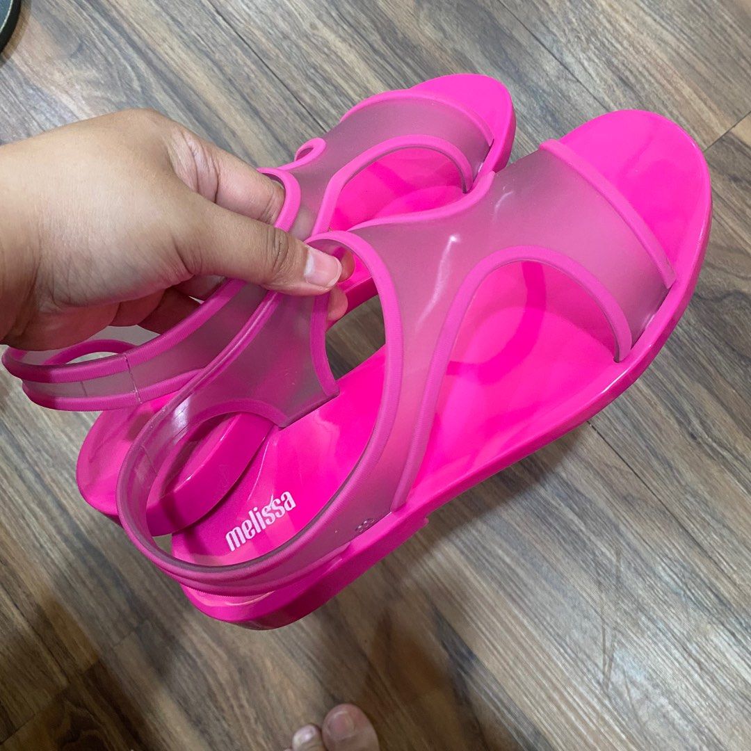 FREEONG - 40 - Melissa Bikini Sandal Slip on Pink Neon Fuschia, Fesyen ...