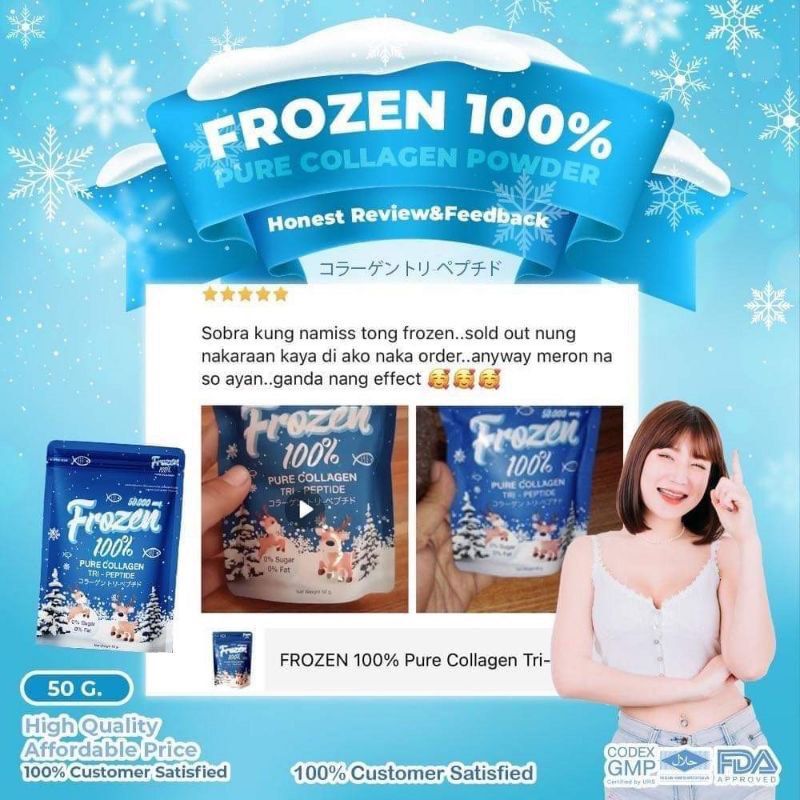 Frozen Pure Collagen Powder 100% Tri-Peptide 50,000mg Glutathione skin ...