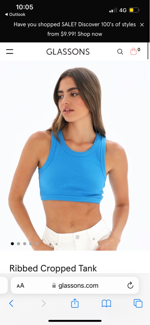 Glassons Blue Ribbed Crop Tank, Women's Fashion, Tops, Sleeveless on ...