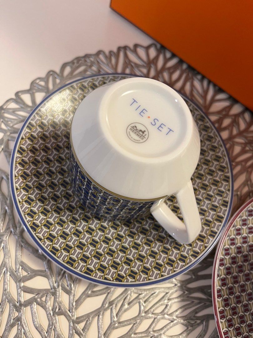HERMES coffee cup and saucer, Furniture & Home Living, Kitchenware ...