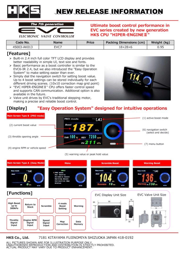 HKS EVC 7 boost controller, Car Accessories, Accessories on Carousell