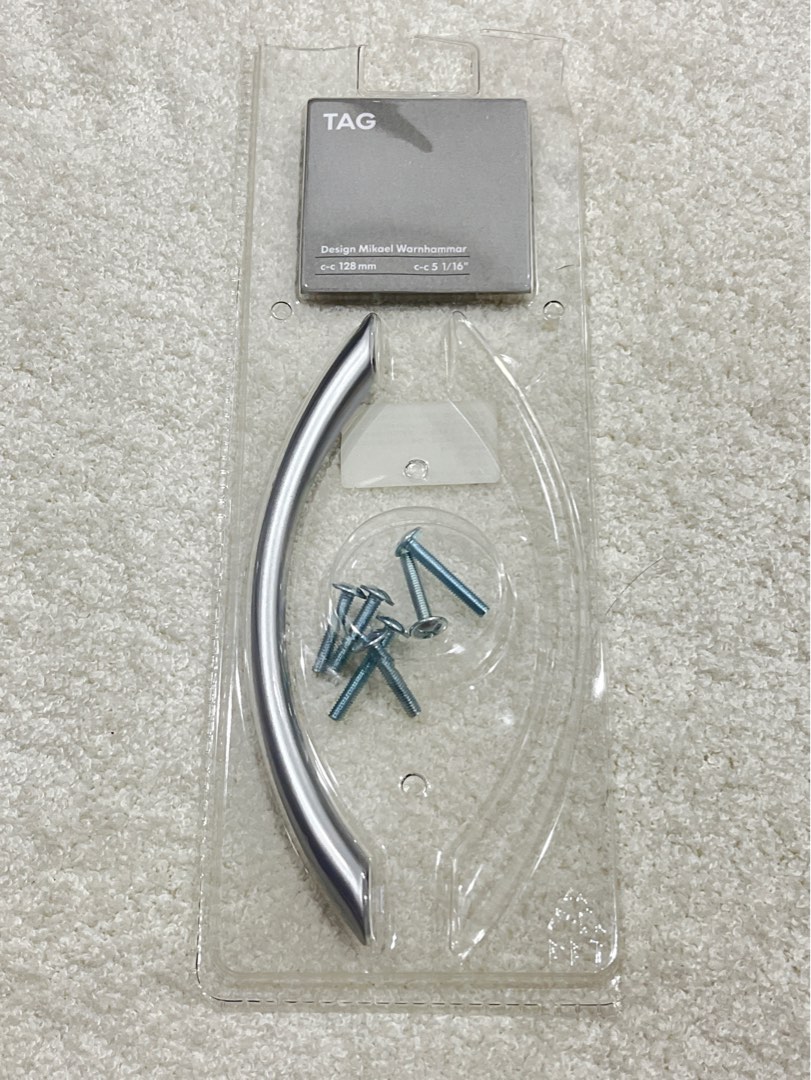 IKEA Tag Door Handle Matte Chrome Plated 128mm, Furniture & Home Living ...