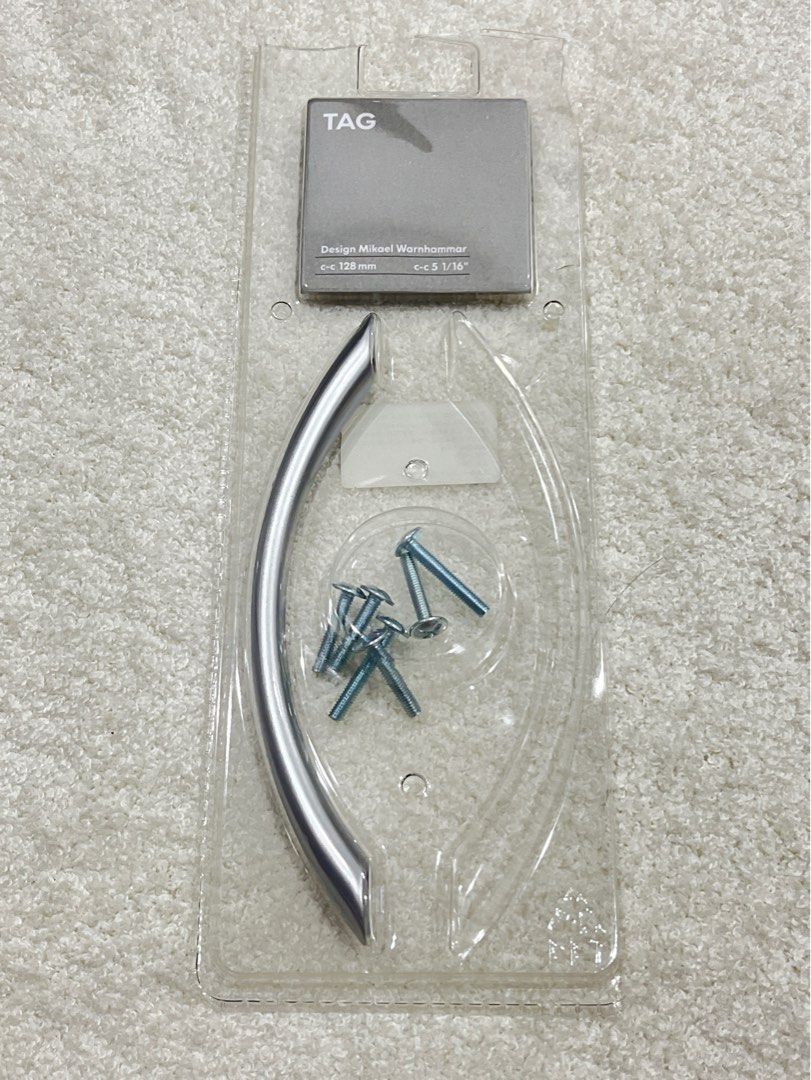 IKEA Tag Door Handle Matte Chrome Plated 128mm, Furniture & Home Living ...