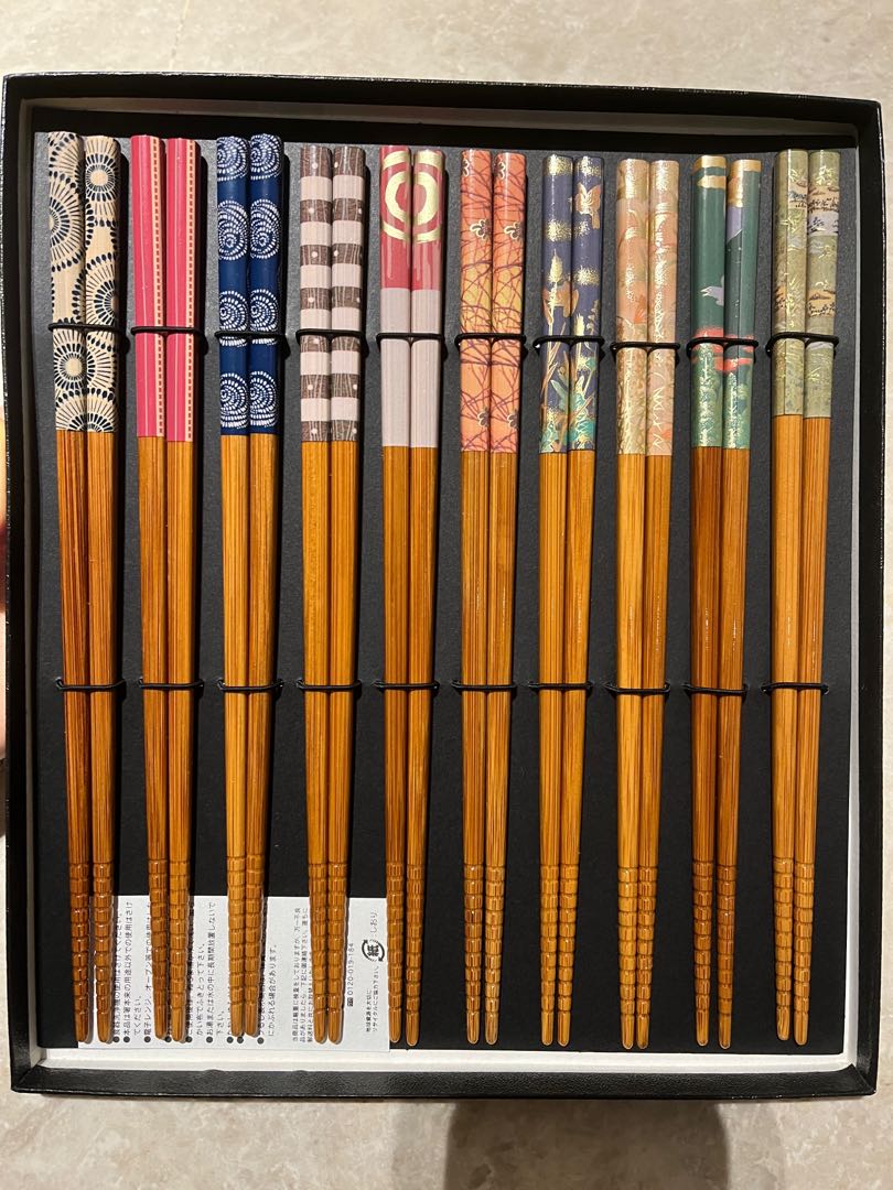 Utage Irodori Bashi Japanese wooden bamboo chopsticks, Furniture & Home ...