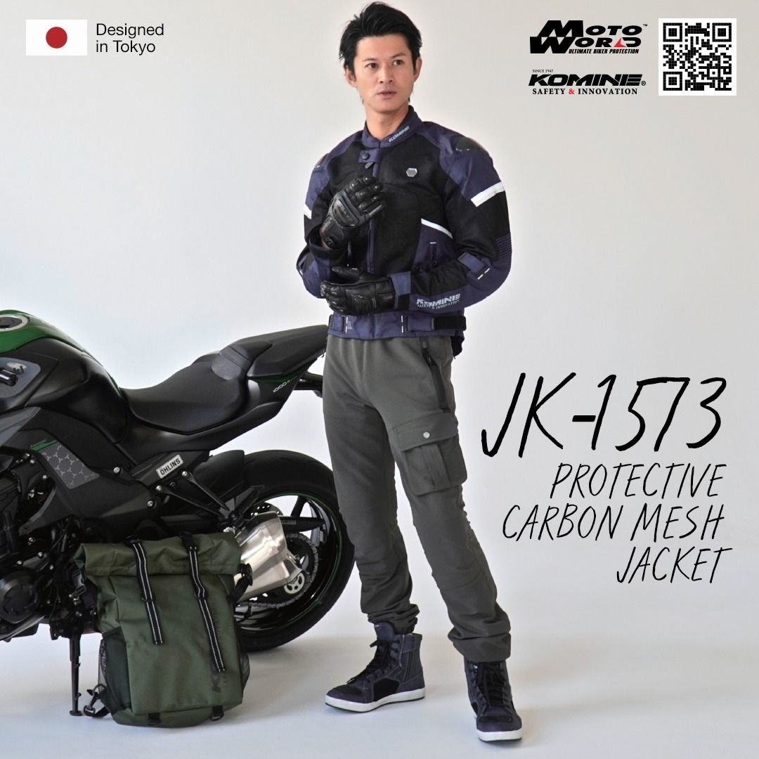 Komine JK-1573 Protective Carbon Mesh Motorcycle Riding Jacket, Motorcycles, Motorcycle Apparel ...