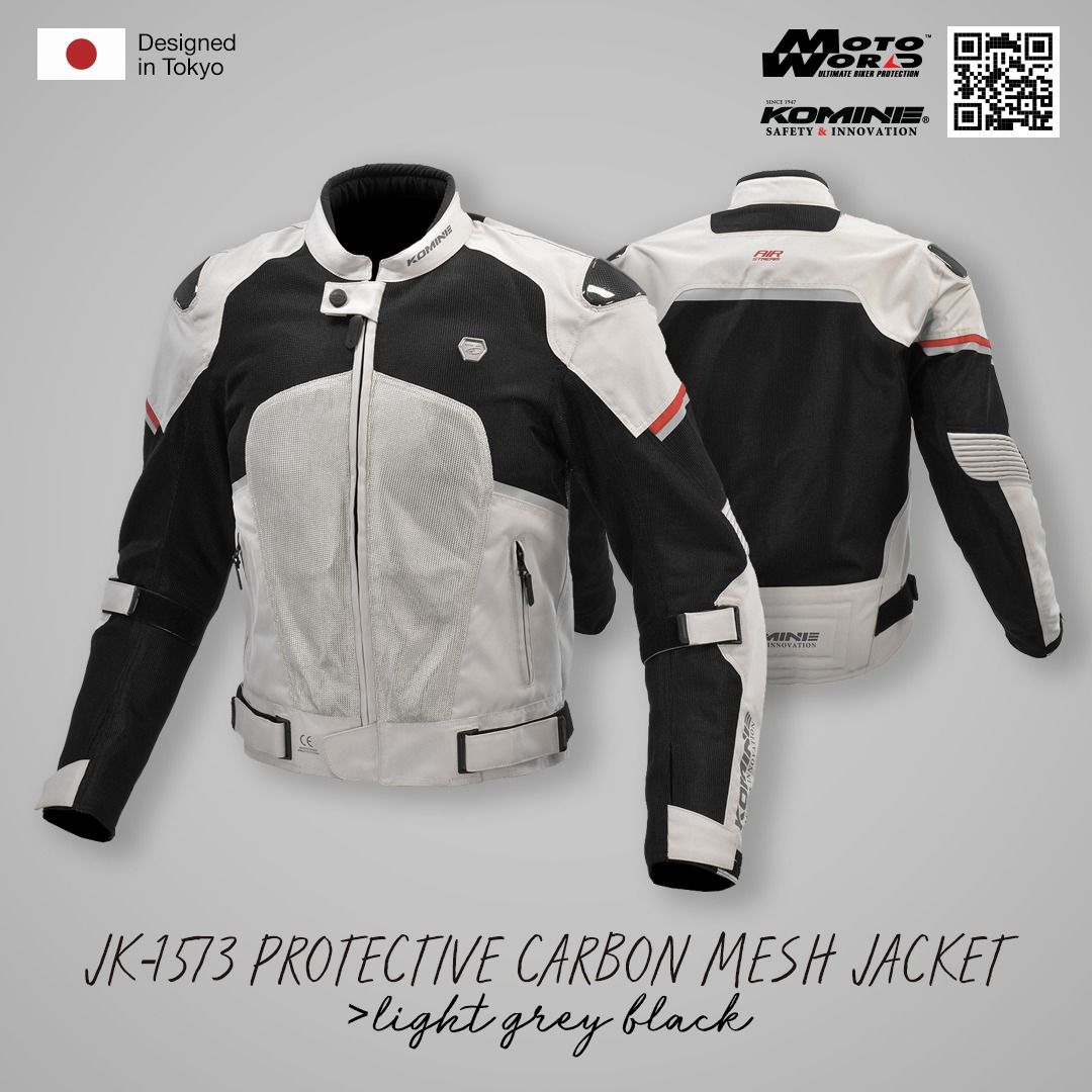 Komine JK-1573 Protective Carbon Mesh Motorcycle Riding Jacket, Motorcycles, Motorcycle Apparel ...