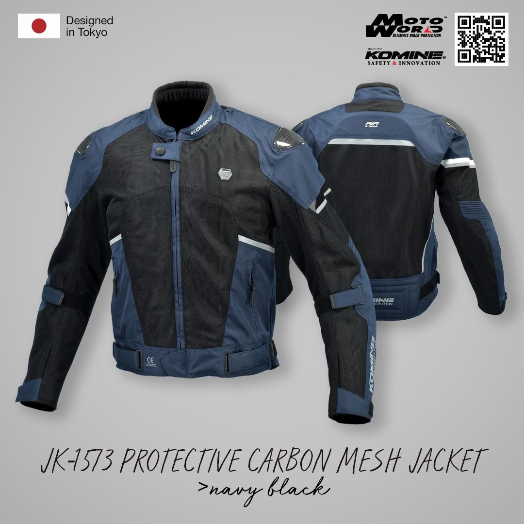 Komine JK-1573 Protective Carbon Mesh Motorcycle Riding Jacket, Motorcycles, Motorcycle Apparel ...
