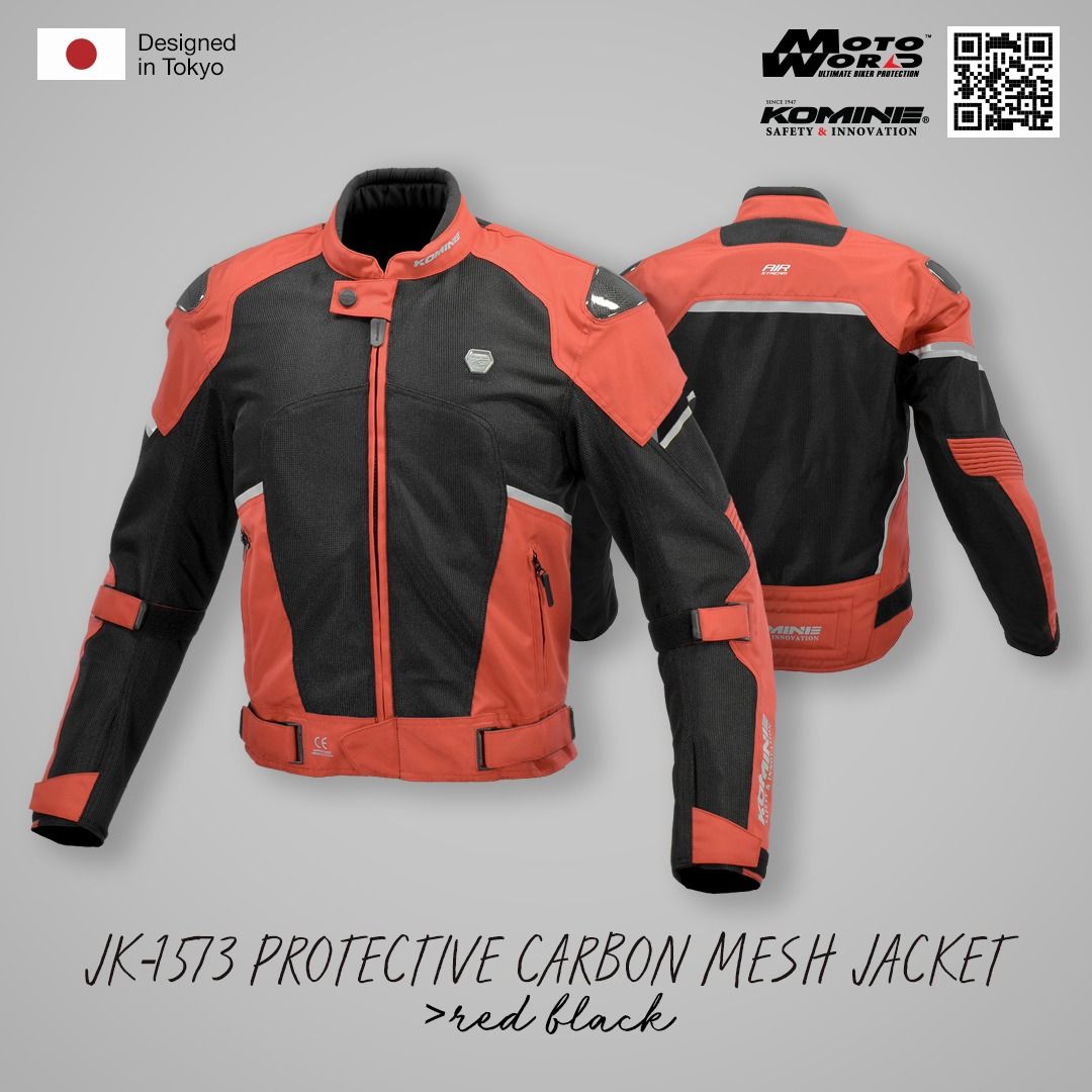 Komine JK-1573 Protective Carbon Mesh Motorcycle Riding Jacket, Motorcycles, Motorcycle Apparel ...