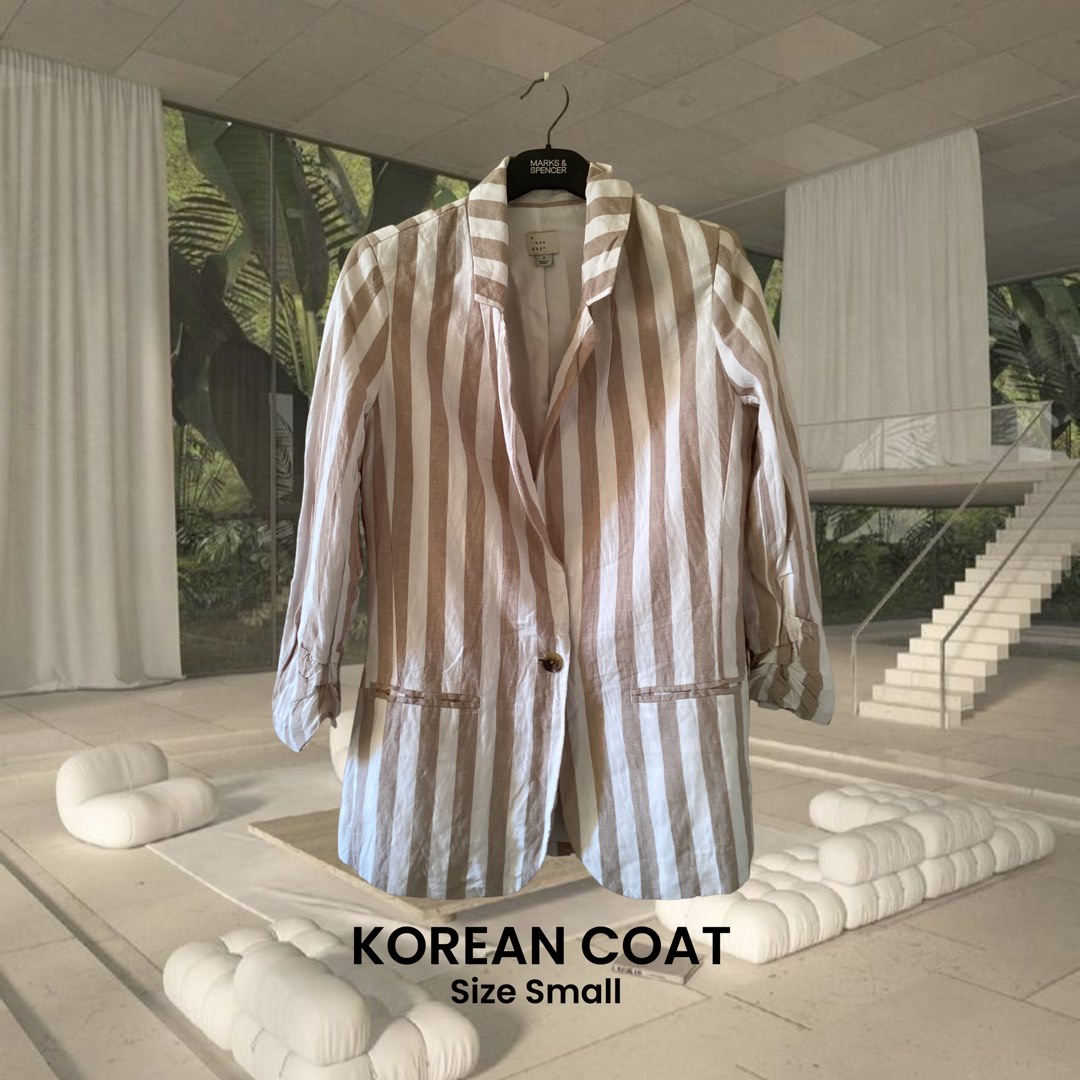 Korean Coat, Women's Fashion, Coats, Jackets and Outerwear on Carousell