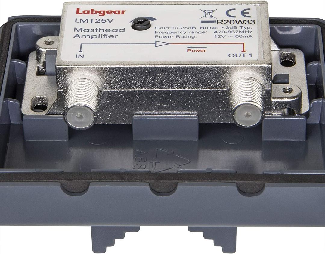 "Labgear UHF TV Masthead Aerial Amplifier 10-25dB Variable gain Signal ...