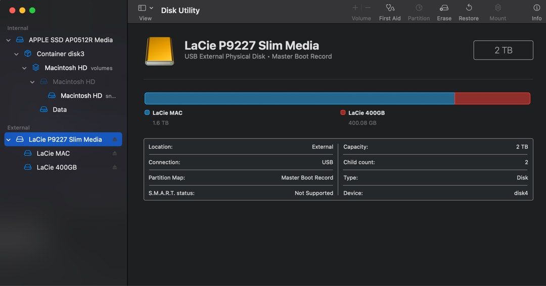 Hard drive-LACIE P9227 slim PORSCHE DESIGN 2tb, Computers & Tech, Parts ...