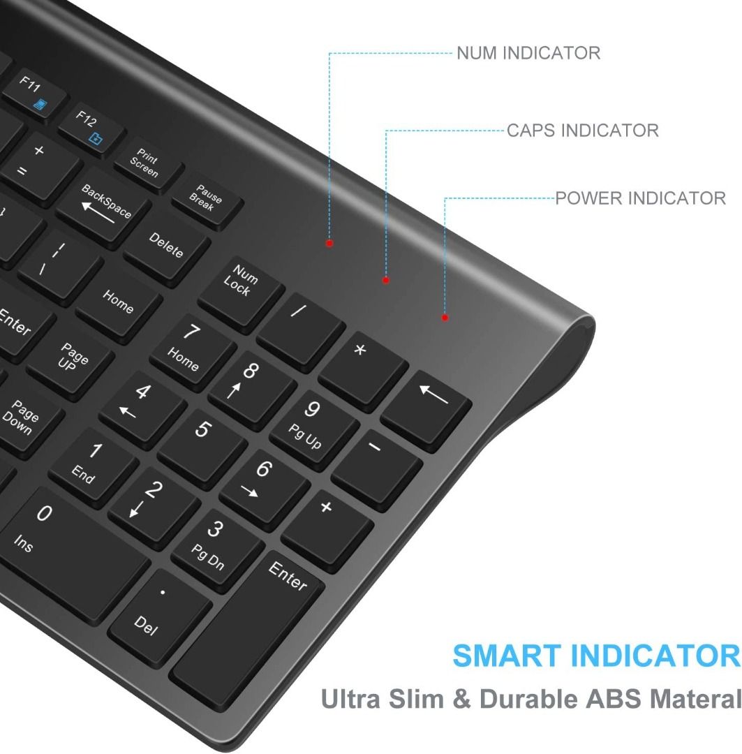 LeadsaiL Full Size Compact Wireless Keyboard and Mouse Combo Set, Less ...