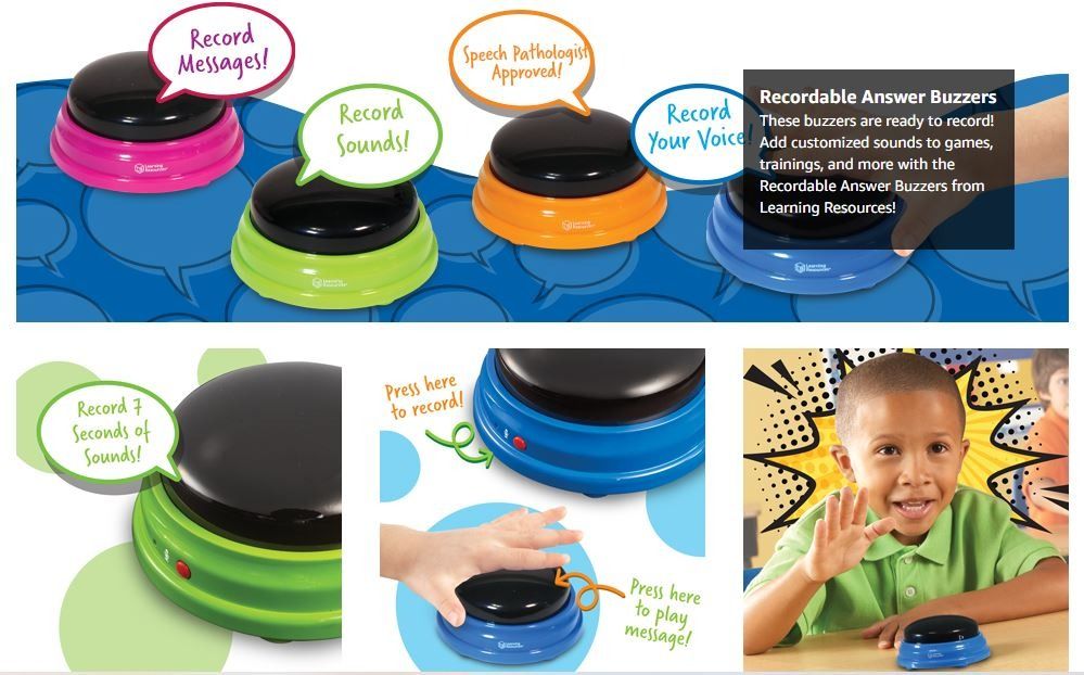 Learning Resources Recordable Answer Buzzer Speech Pathologist Approved ...