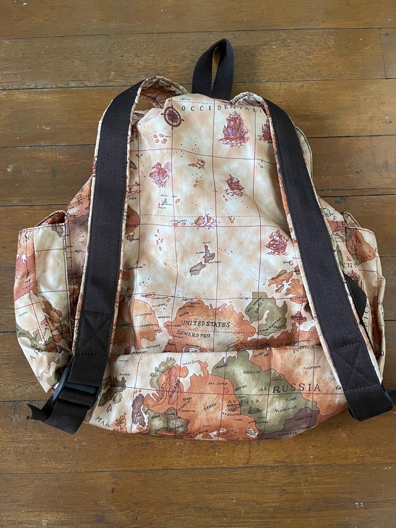 Lesportsac map of the world printed rucksack backpack on Carousell