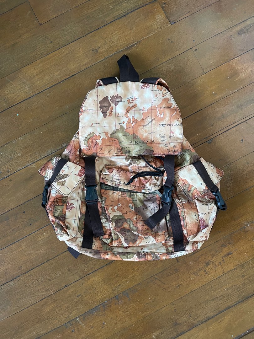 Lesportsac map of the world printed rucksack backpack on Carousell