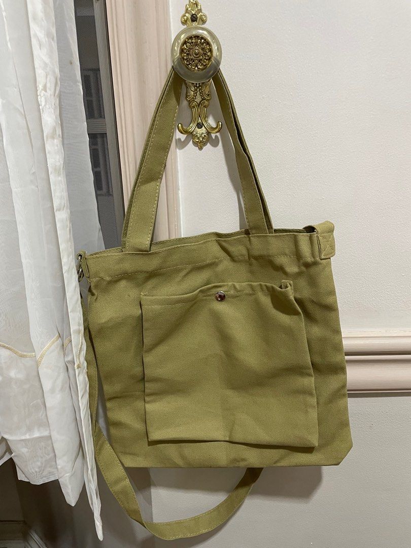 Light army green tote bag, Women's Fashion, Bags & Wallets, Tote Bags ...