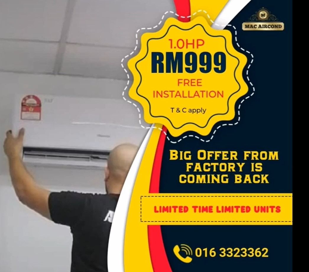 Limiting Promotion- 1.0 Hp Aircond ( Free installation), Services, Home ...
