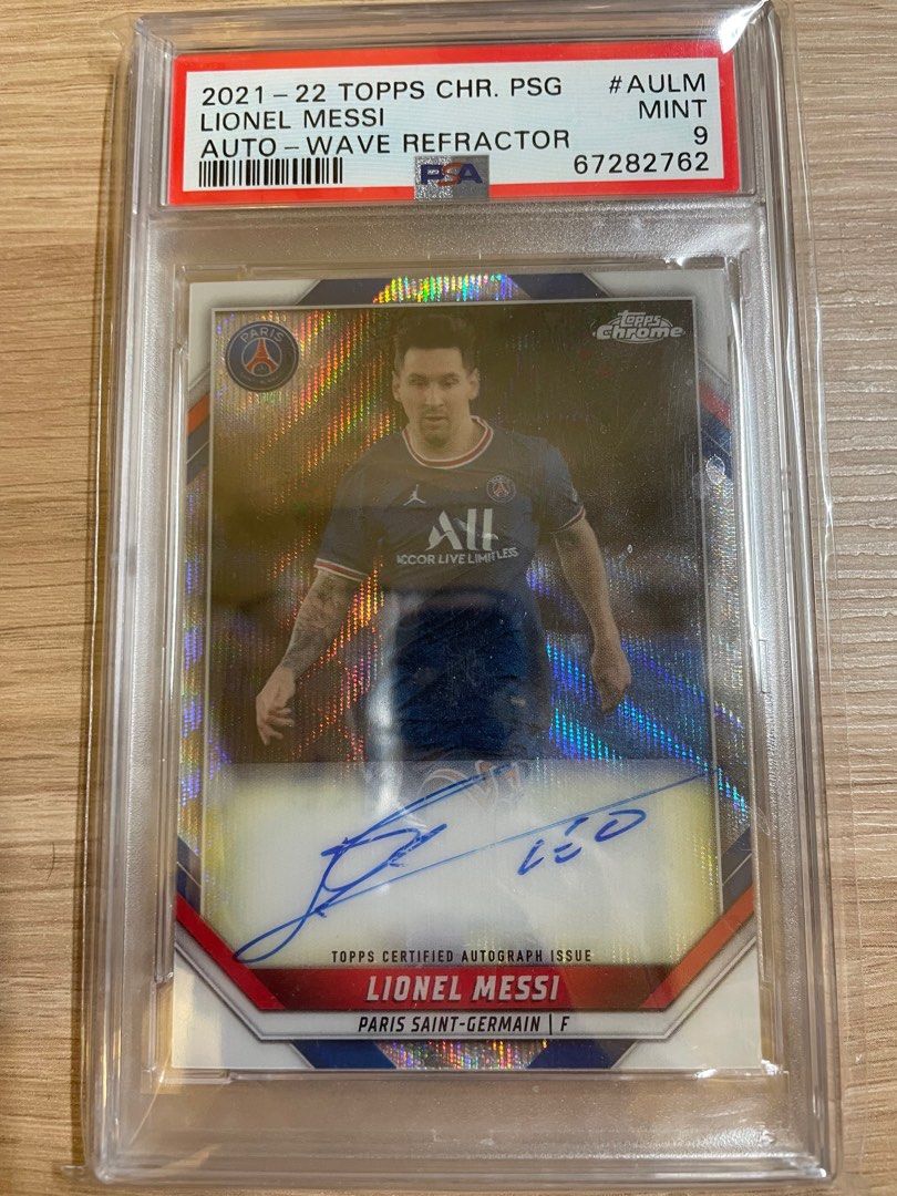 Messi Auto PSA 9 47/49 PSG 美斯 親簽 signed on card!!!, 興趣及遊戲, 收藏品及紀念品, 郵票及 ...