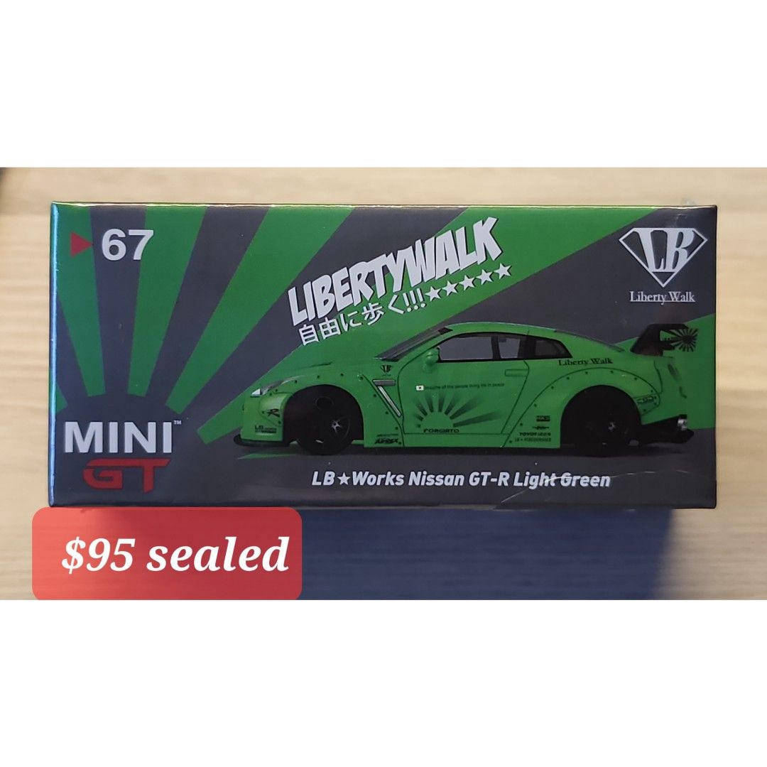 Mini GT Nissan GTR R35 Liberty Walk LBWK Light Green 67 1/64 JDM not ...