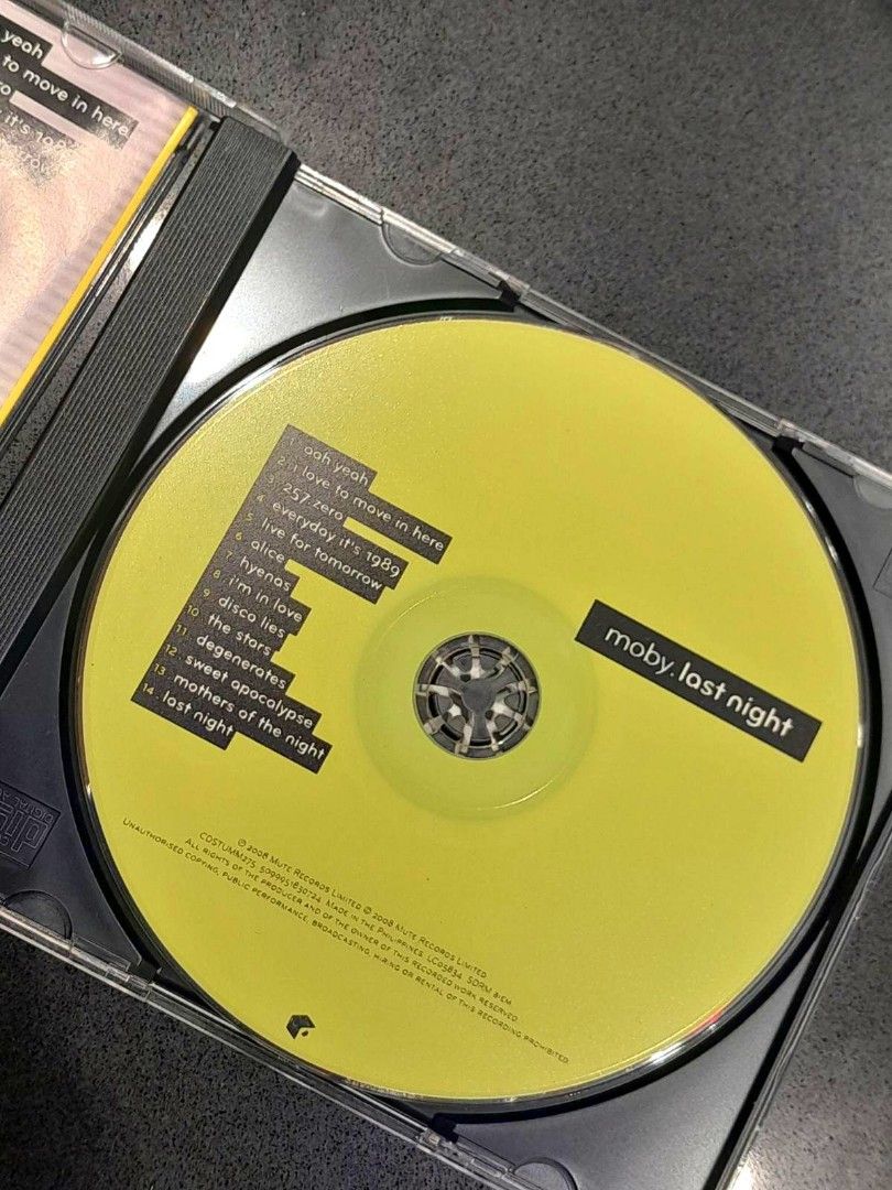 Moby - Last Night CD Album on Carousell