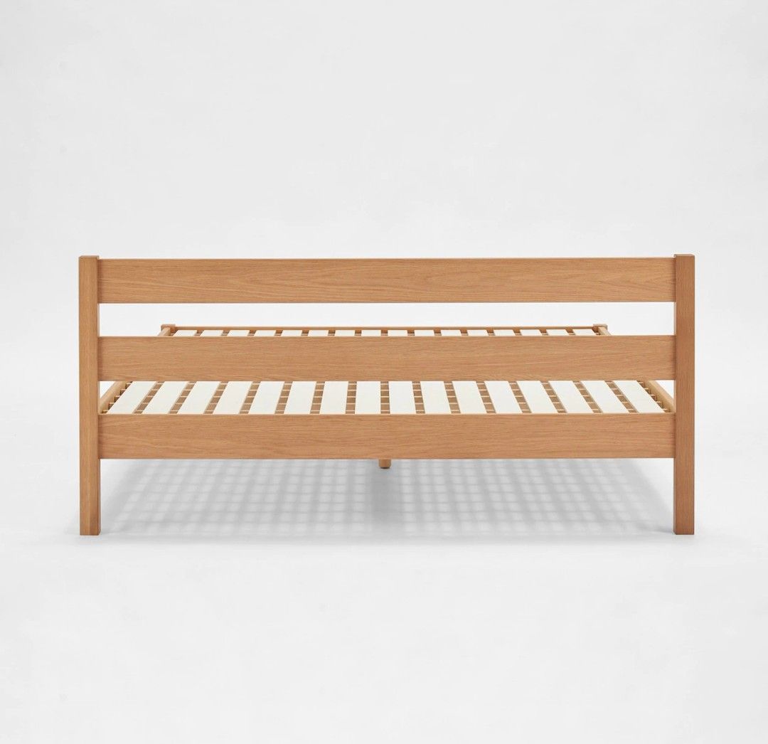 Muji bed frame (Oak) - Queen size, Furniture & Home Living, Furniture ...