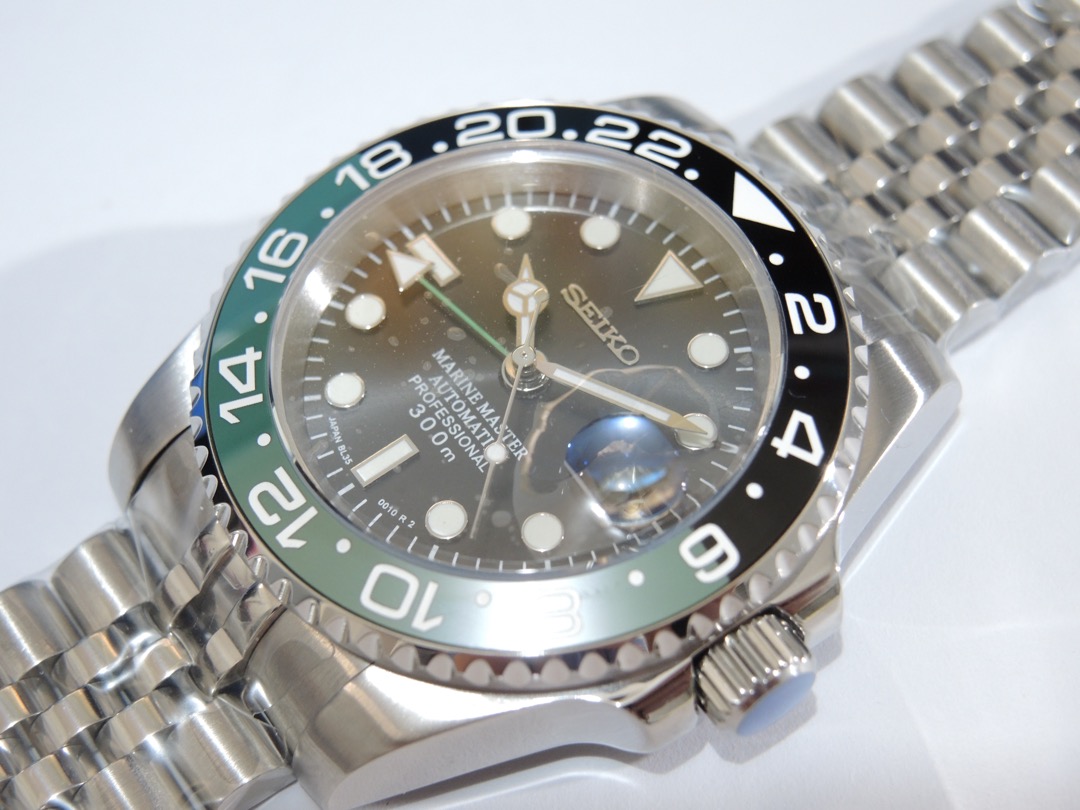 NICE MODIFIED SEIKO "SPRITE" SUBMARINER GMT AUTOMATIC CAL.NH34 DATE MEN ...