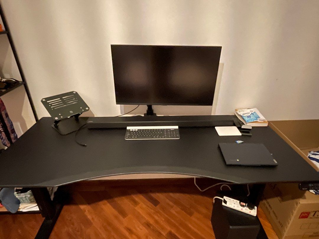 Omnidesk table XL curve. Like new, Furniture & Home Living, Furniture ...