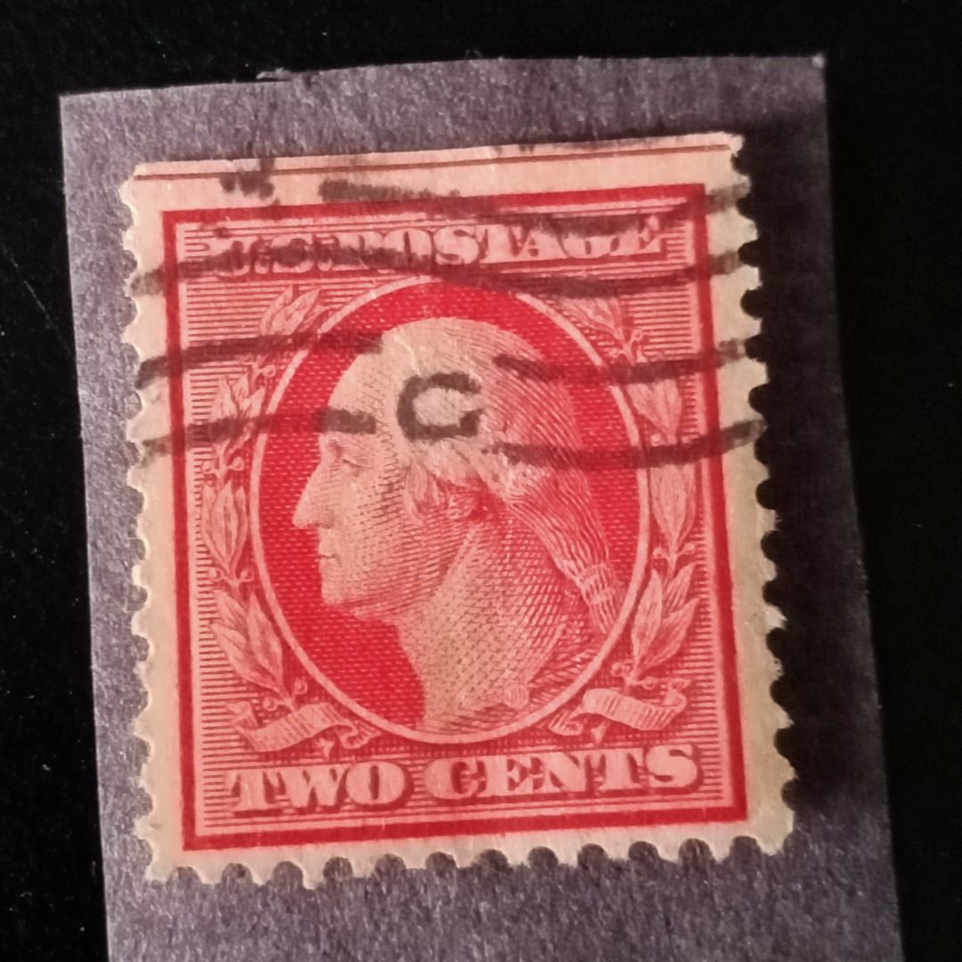 Original EXTREMELY RARE US stamp 2 cents George Washington Red line ...