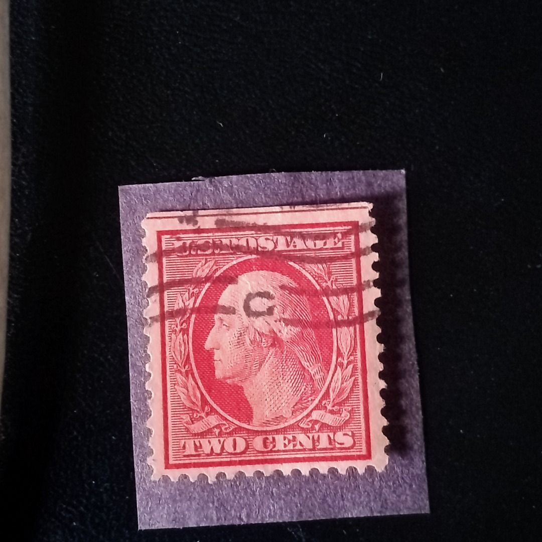 Original EXTREMELY RARE US stamp 2 cents George Washington Red line ...