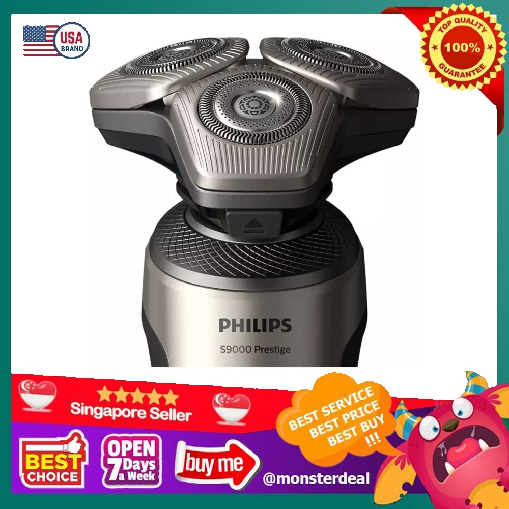 Philips SP9873/15 Shaver Series 9000 Prestige Wet & Dry Electric Shaver with NanoTech Dual ...