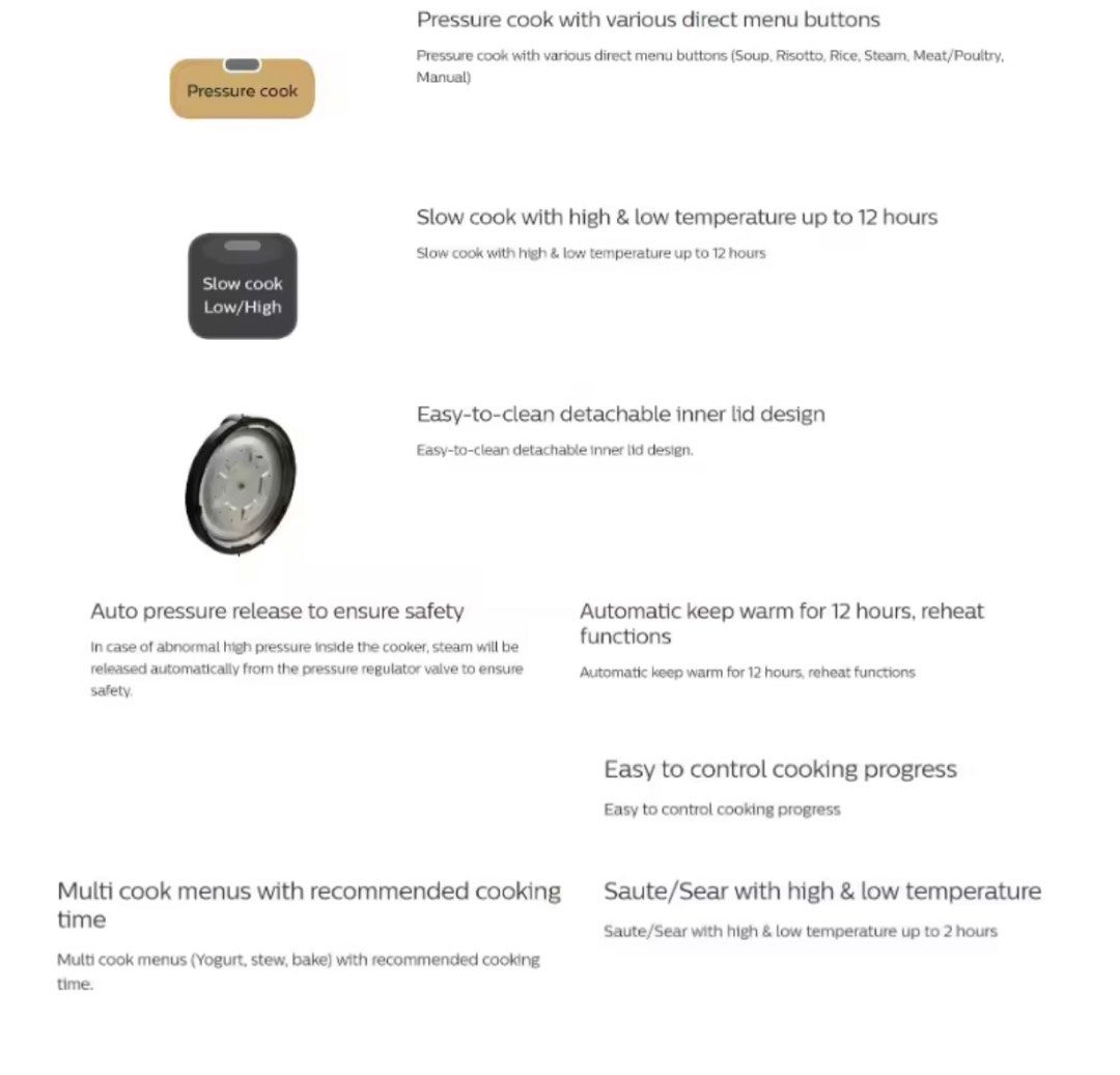 Philips Viva Collection All-In-One Pressure Cooker HD2137/62, TV & Home ...