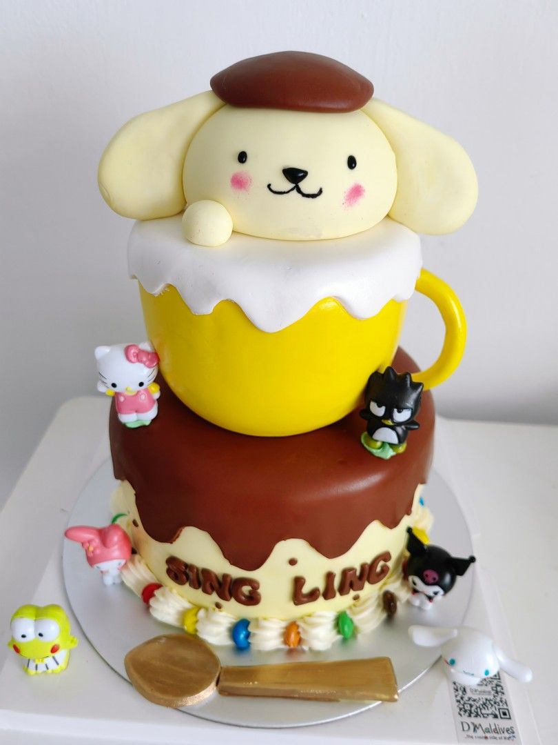 Pompompurin Birthday Cake, Food & Drinks, Homemade Bakes on Carousell