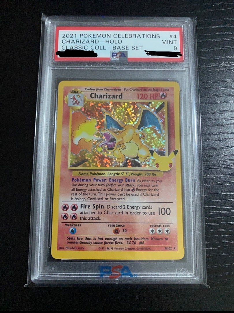 PSA 9 Pokemon Charizard 25th Anniversary Celebrations Holo Bleed Graded ...