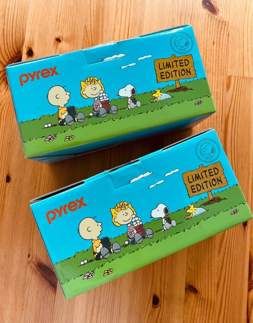 PYREX PEANUTS Glass Mug Set (limited edition), Furniture & Home Living ...